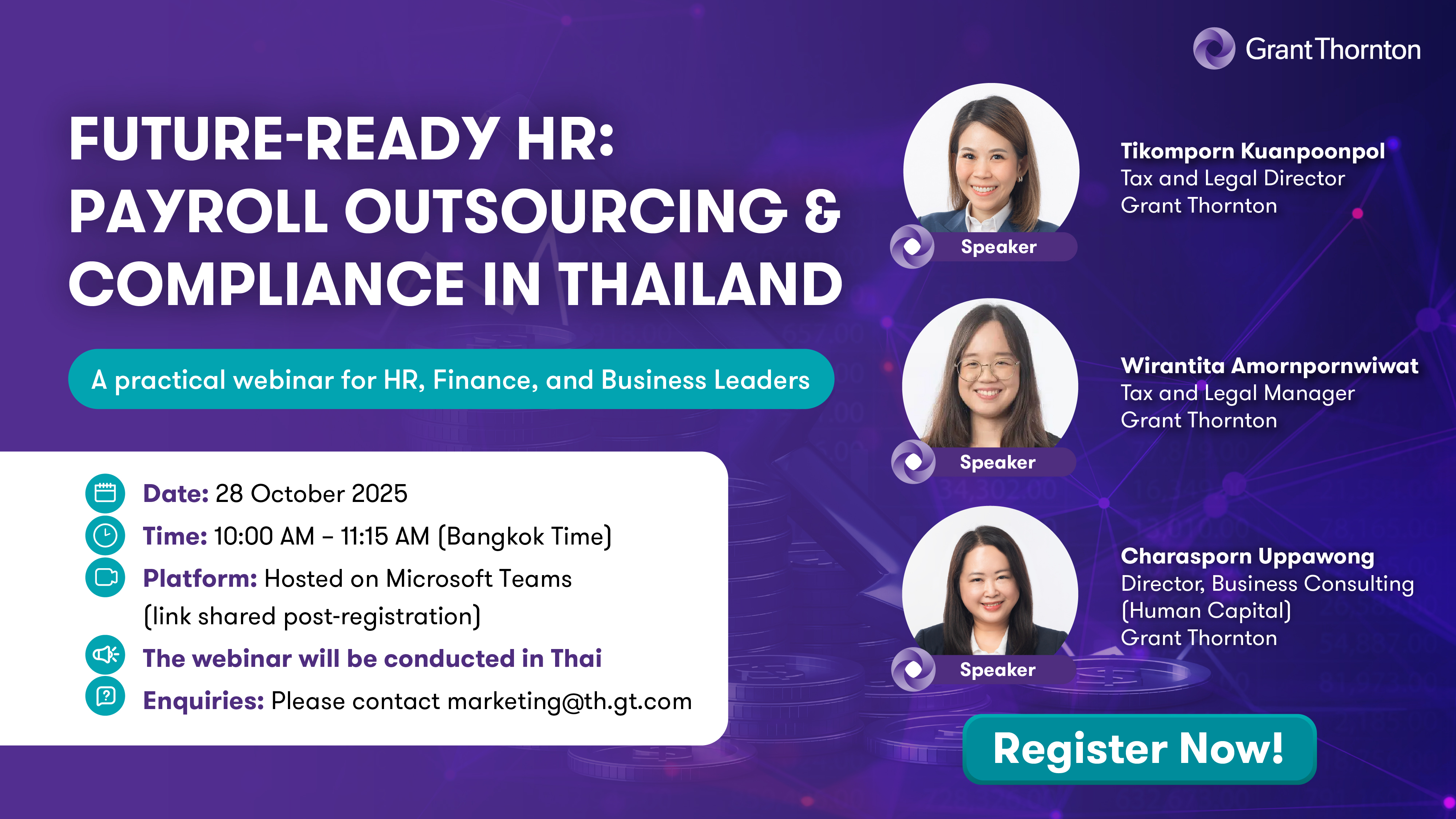 28 OCT - Future-Ready HR: Payroll Outsourcing & Executive & Tax Compliance in Thailand ...